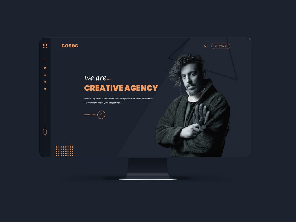 Cosec – One Page Creative Agency PSD Template - Faruk Design