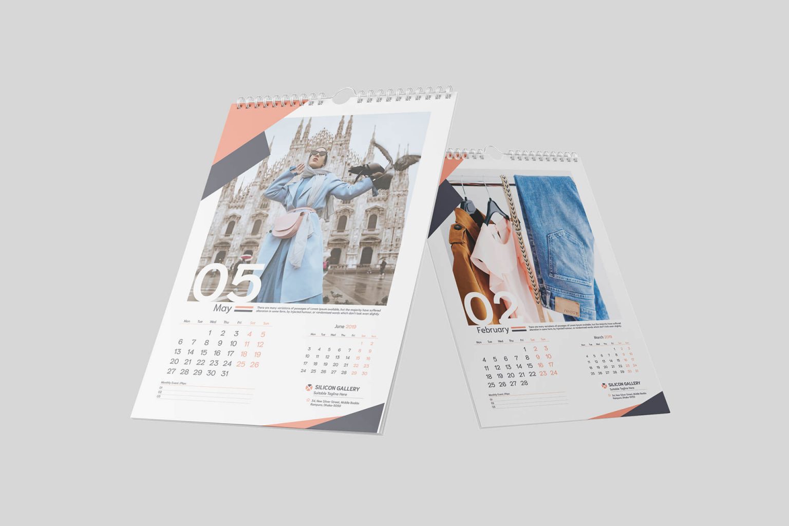 Silicon Gallery Wall Calendar Template - Faruk Design